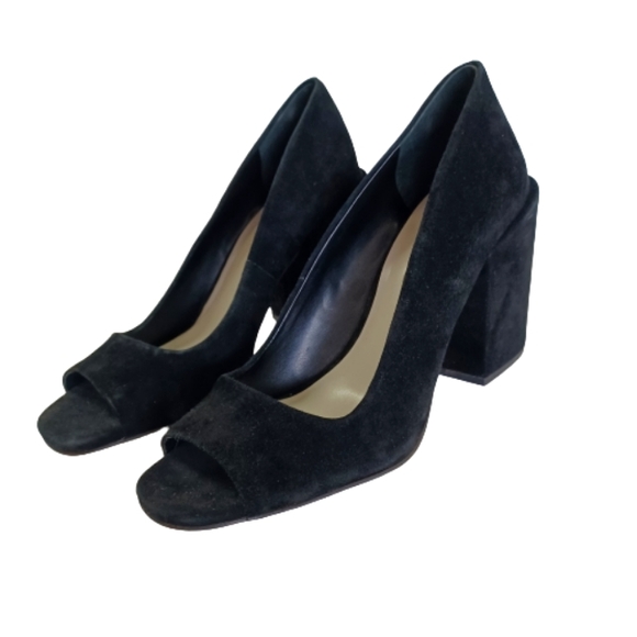 1. State | Shoes | State Black Peep Toe Rianne Suede Leather Chunky ...